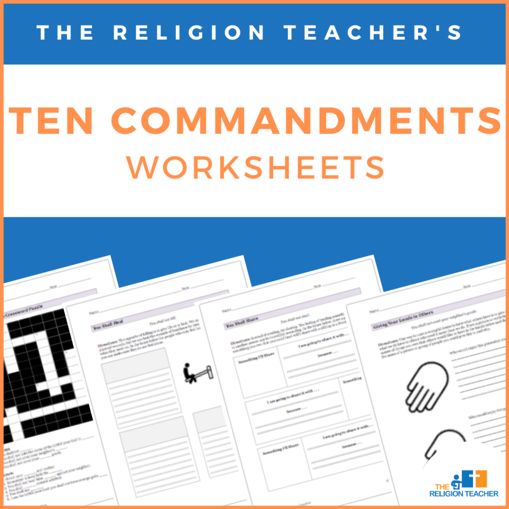 The Religion Teacher's Ten Commandments Worksheets
