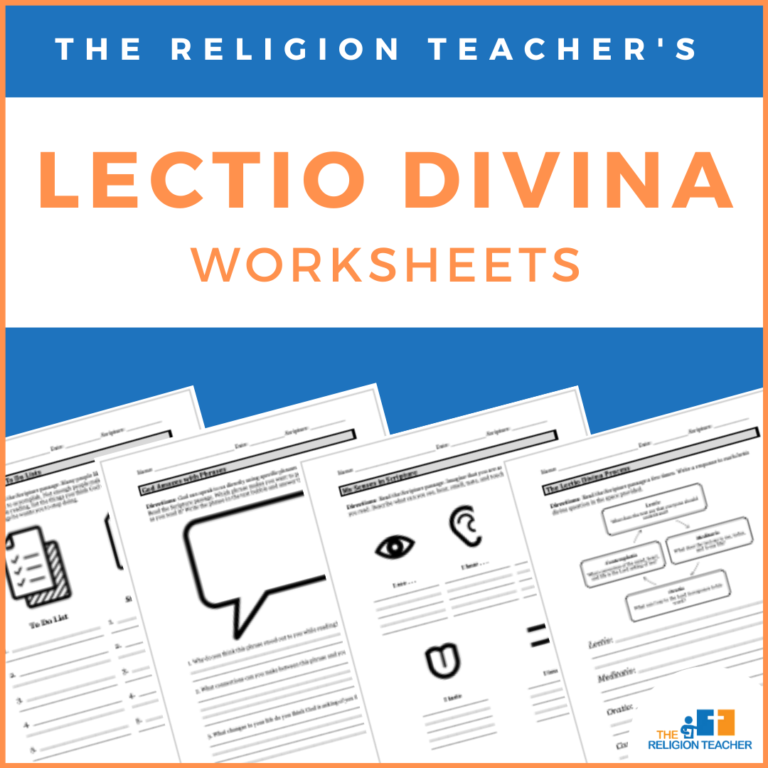 The Religion Teacher's Lectio Divina Worksheets for Children and Teens
