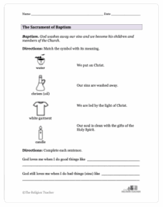Baptism Lesson Plan | The Religion Teacher | Catholic Religious Education